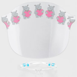 Cute Hippo Hugs Hippopotamus Cartoon Face Shield | Zazzle