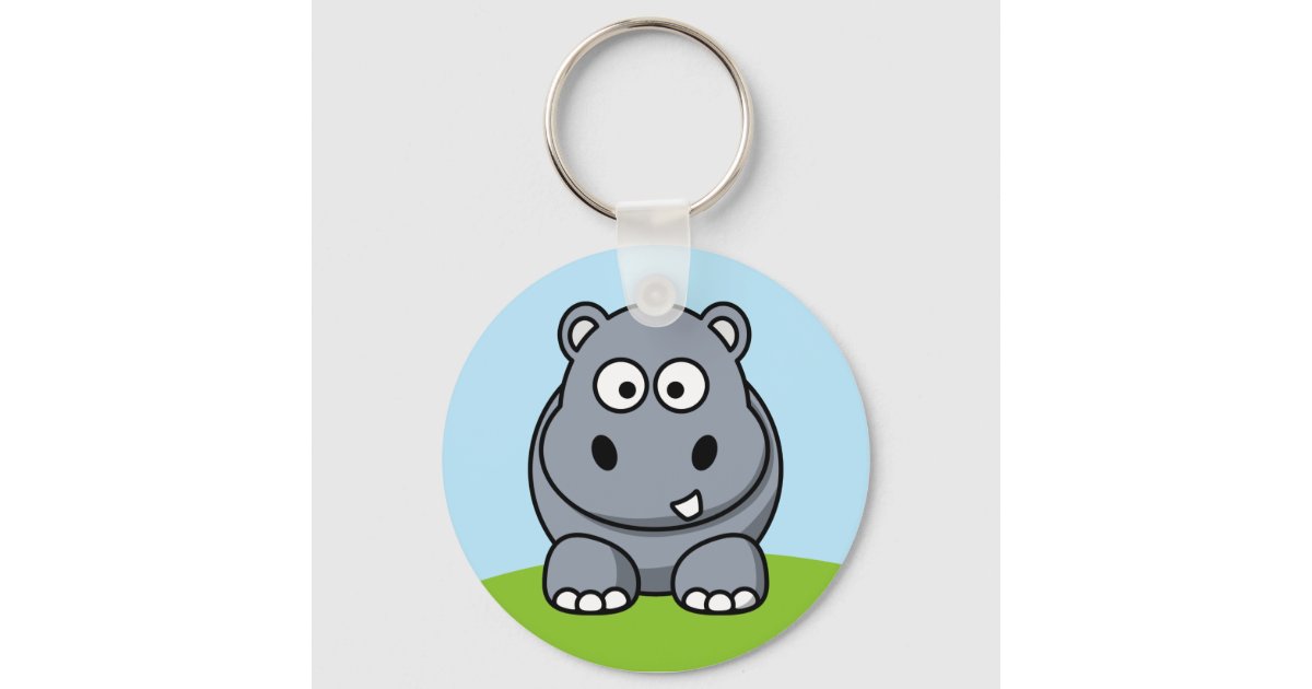 Cute Hippo Keychain | Zazzle