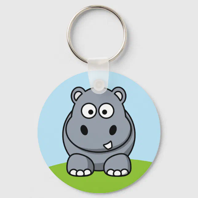 Cute Hippo Keychain | Zazzle