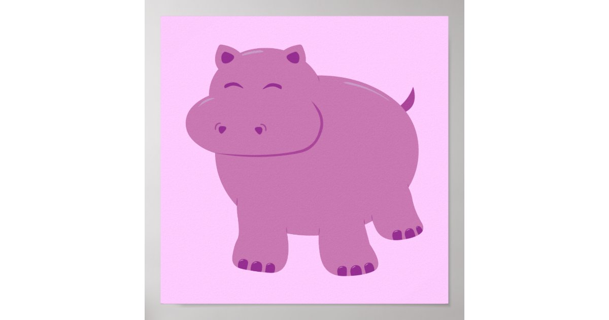 Cute Hippo Poster | Zazzle