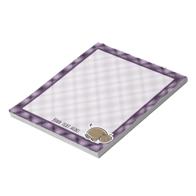 Cute Hippo; Purple Notepad | Zazzle