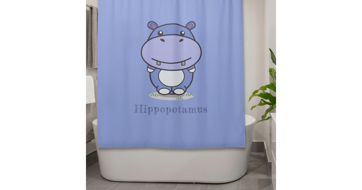Cute Hippo Shower Curtain | Zazzle