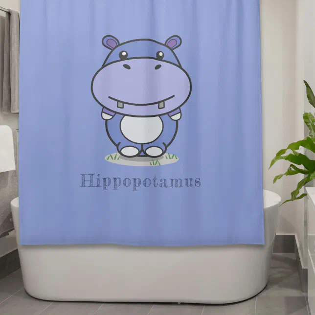 Cute Hippo Shower Curtain | Zazzle