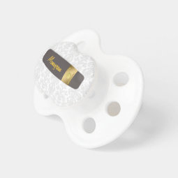 Cute Hipster Brown Cigar Gold Accent Pacifier | Zazzle