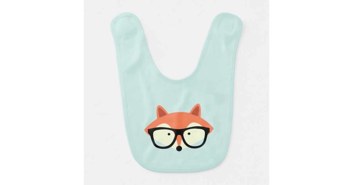 Cute Hipster Red Fox Bib | Zazzle
