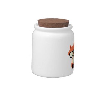 Cute Hipster Red Fox Candy Jar | Zazzle