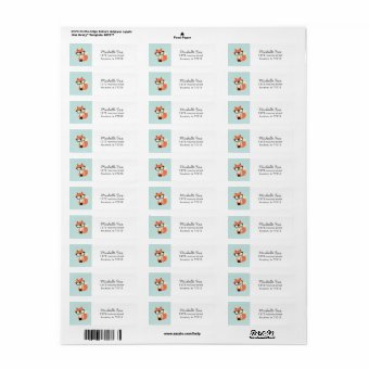 Cute Hipster Red Fox Label | Zazzle
