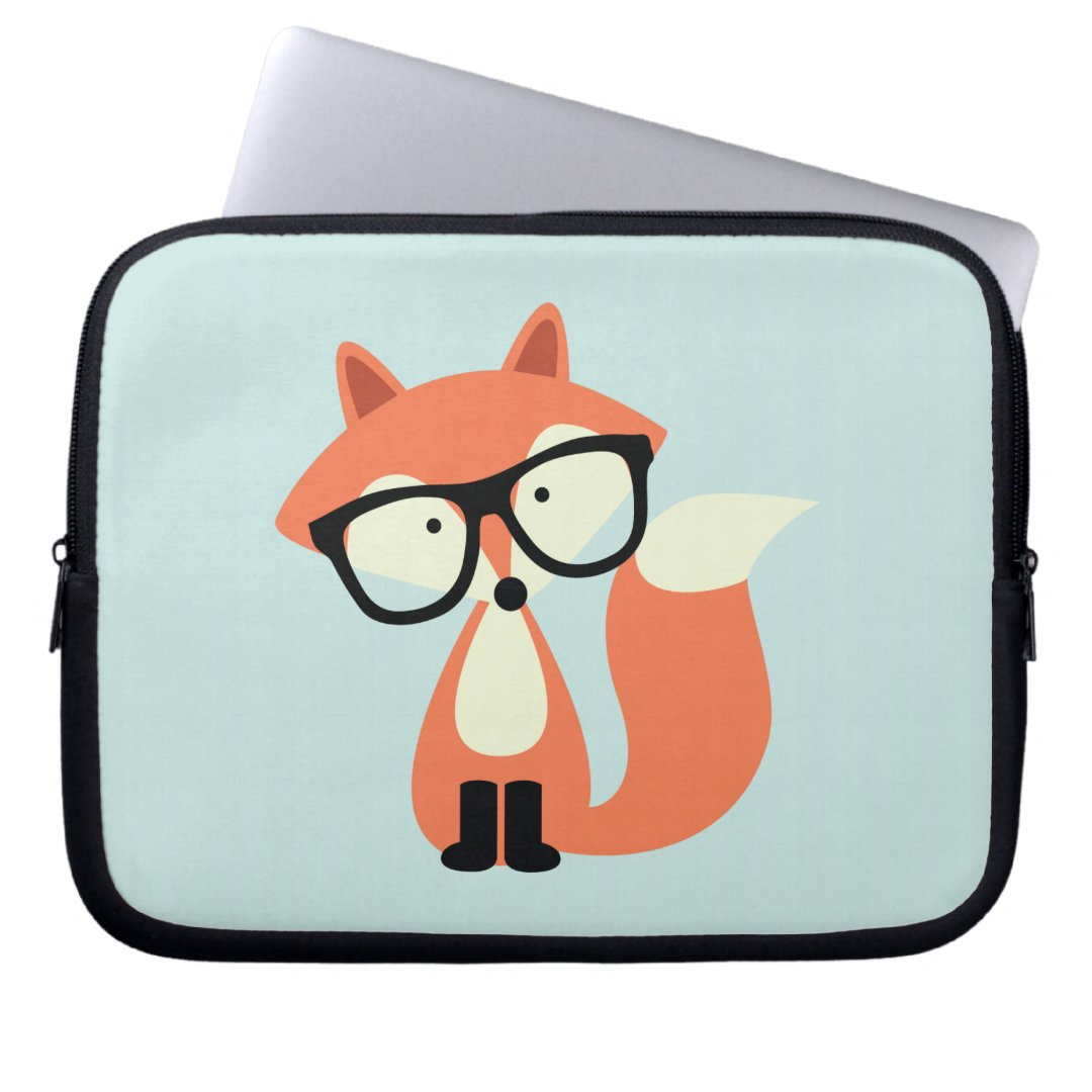 Cute Hipster Red Fox Laptop Sleeve | Zazzle