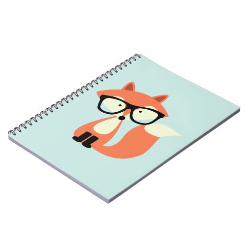Cute Hipster Red Fox Notebook | Zazzle