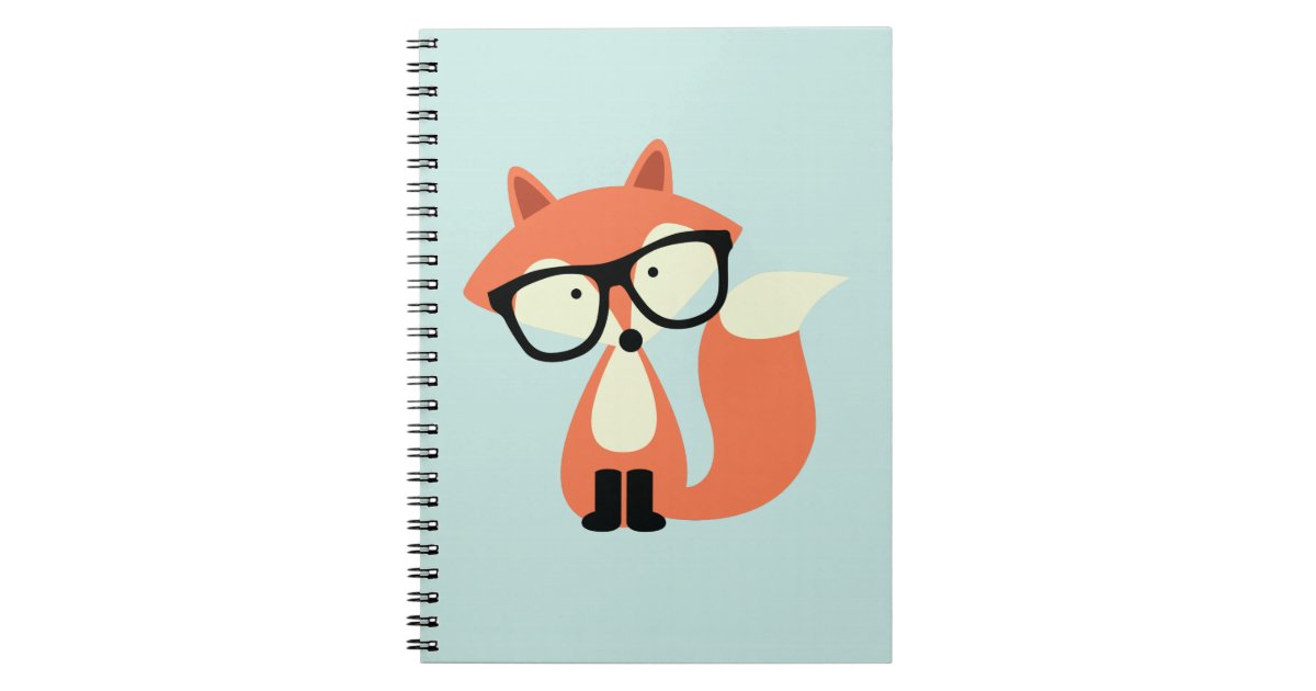 Cute Hipster Red Fox Notebook | Zazzle