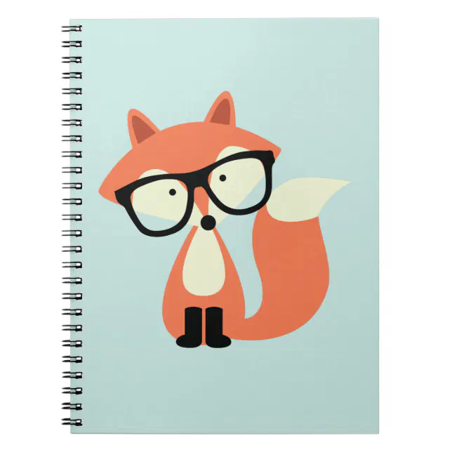 Cute Hipster Red Fox Notebook | Zazzle