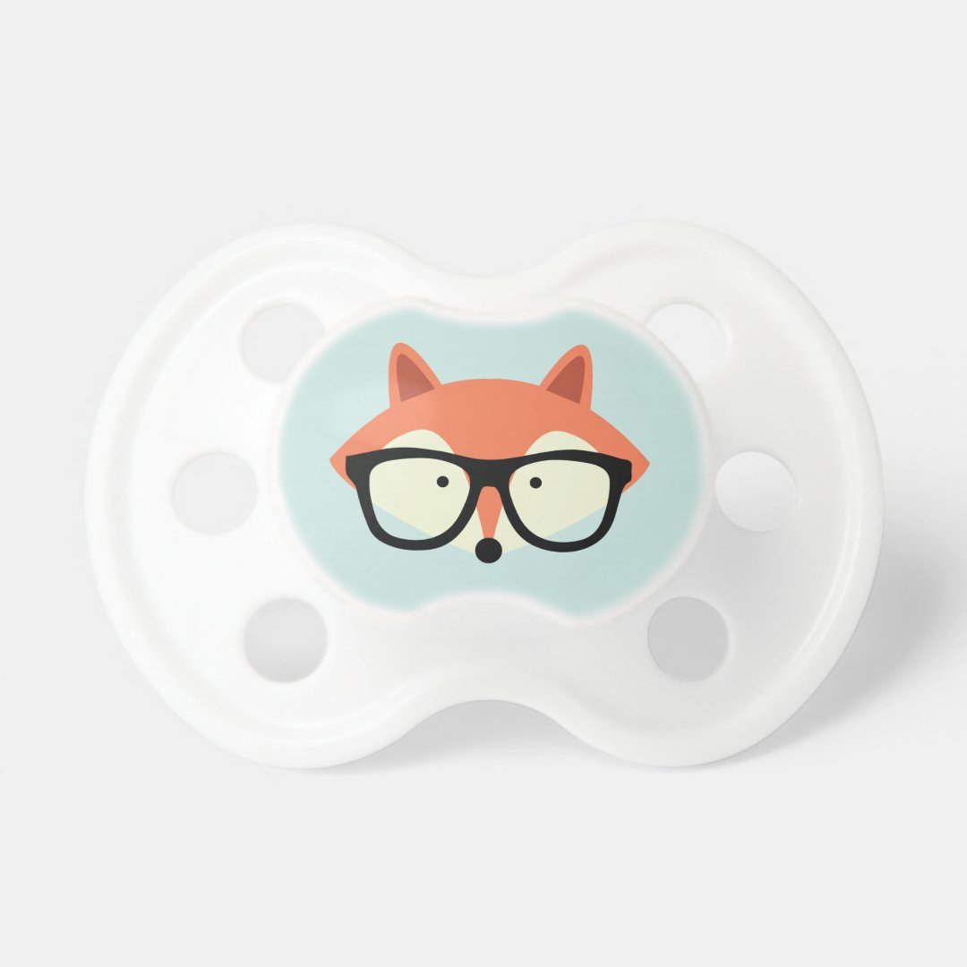 Cute Hipster Red Fox Pacifier | Zazzle