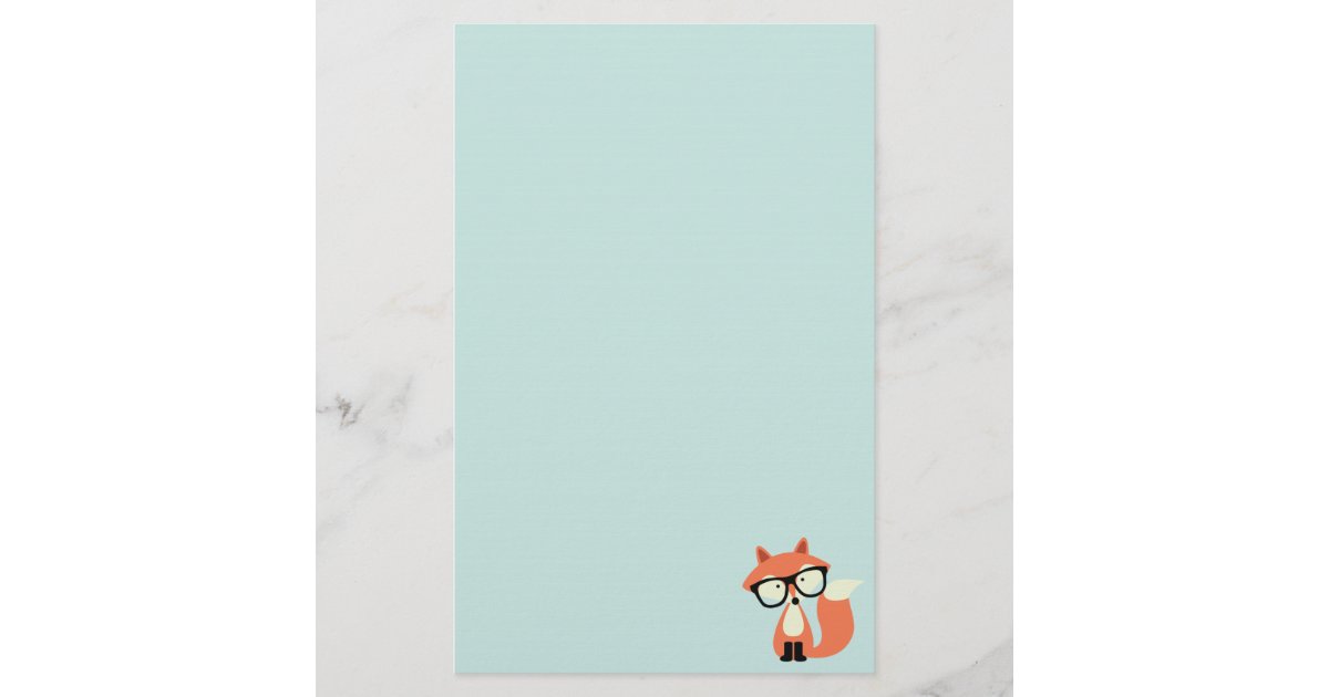 Cute Hipster Red Fox Stationery | Zazzle