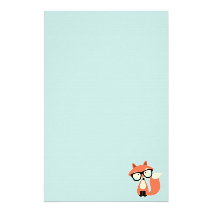 Cute Hipster Red Fox Stationery | Zazzle.com