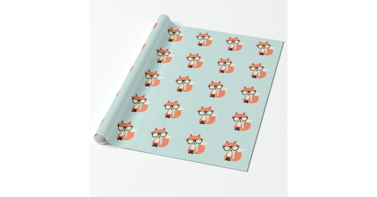 Cute Hipster Red Fox Wrapping Paper | Zazzle.com