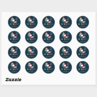 Cute Ho Ho Ho Kids Christmas Gift Classic Round Sticker | Zazzle