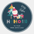 Cute Ho Ho Ho Kids Christmas Gift Classic Round Sticker | Zazzle