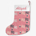 Cute Ho Ho Ho Pink Christmas Stocking | Zazzle