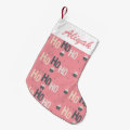 Cute Ho Ho Ho Pink Christmas Stocking | Zazzle