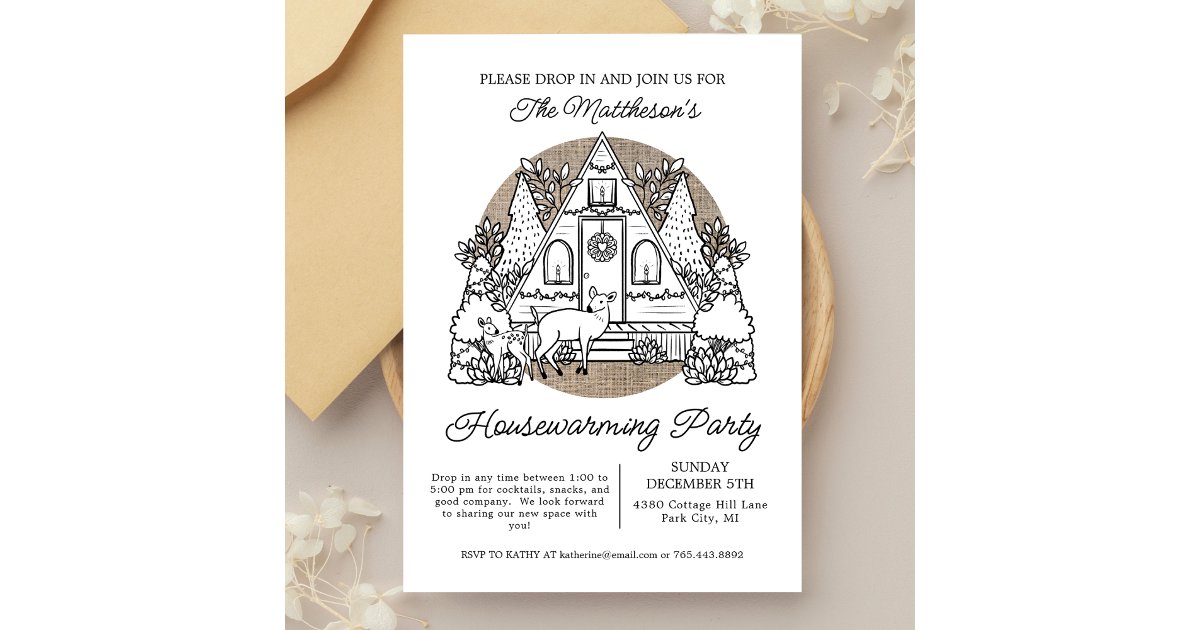 Cute Holiday Home Drop In Housewarming Party Invitation | Zazzle