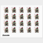 Cute Holiday Pug Stickers | Zazzle