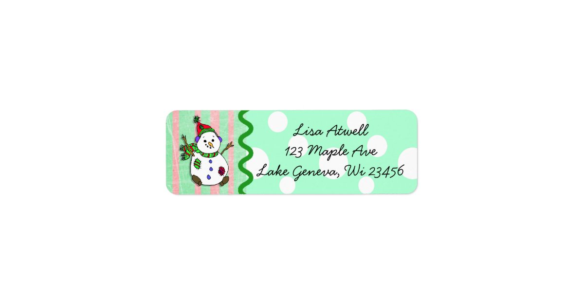 Cute Holiday Snowman Label | Zazzle