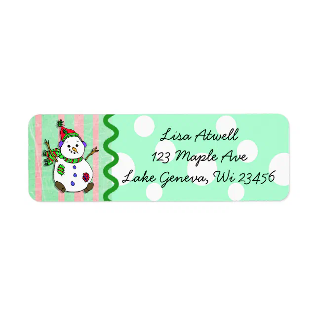 Cute Holiday Snowman Label | Zazzle