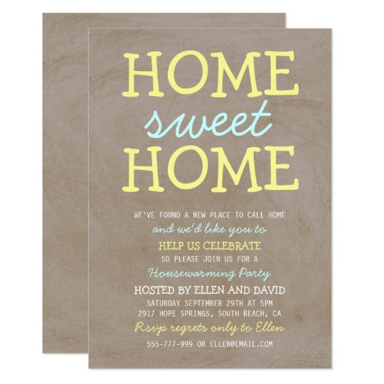 Cute Home Sweet Home Housewarming Invitations | Zazzle.com