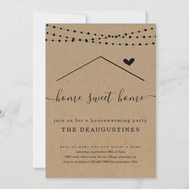 Cute Home Sweet Home Housewarming Party Invitation | Zazzle