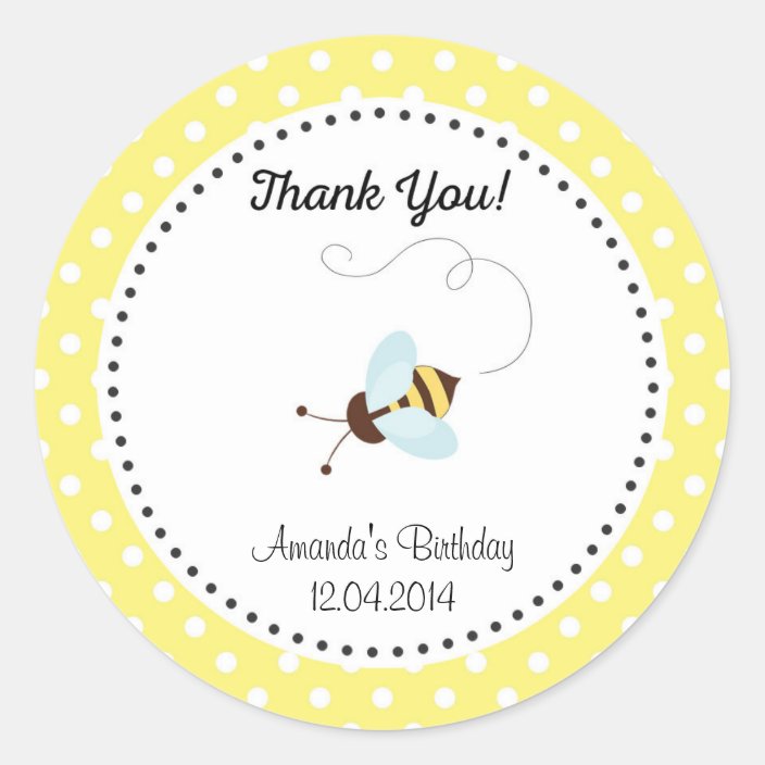 Cute Honey Bee Birthday Sticker | Zazzle.com