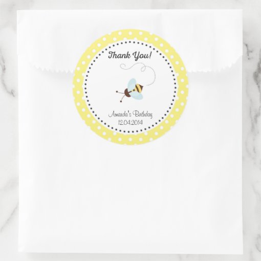 Cute Honey Bee Birthday Sticker | Zazzle