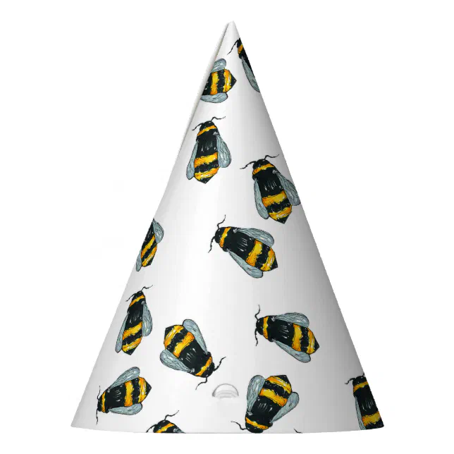 Cute honey bee bumble bee birthday party hat | Zazzle