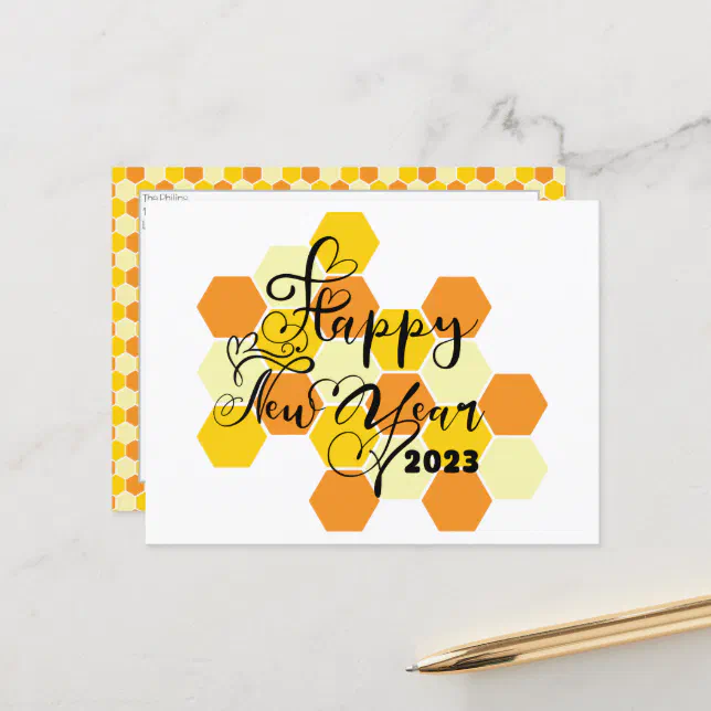 Cute Honeycomb Pattern Postcard | Zazzle