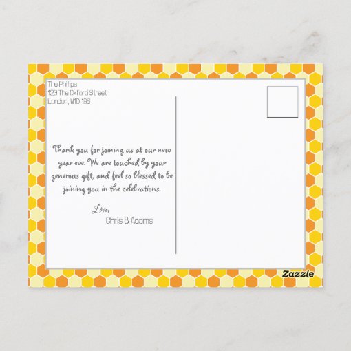 Cute Honeycomb Pattern Postcard | Zazzle