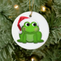 Cute Hoppy Christmas Froggy Ceramic Tree Ornament | Zazzle