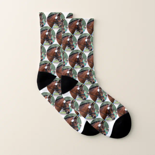 Cute Horse Equestrian Photo Socks | Zazzle