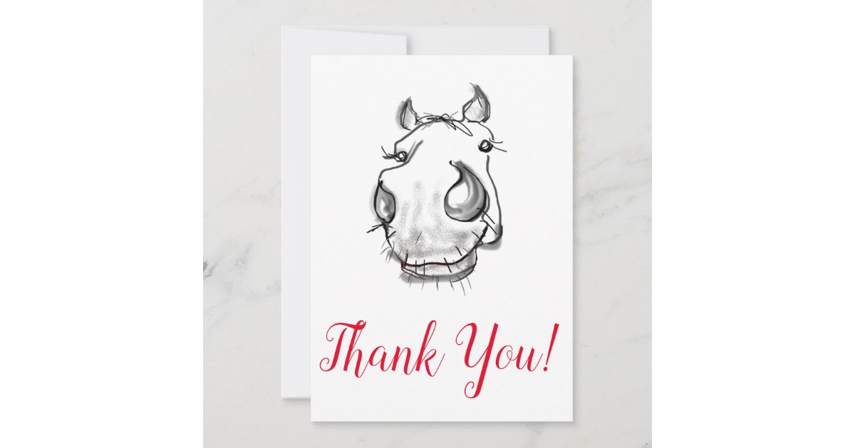 Cute horse lover's Thank You Card | Zazzle