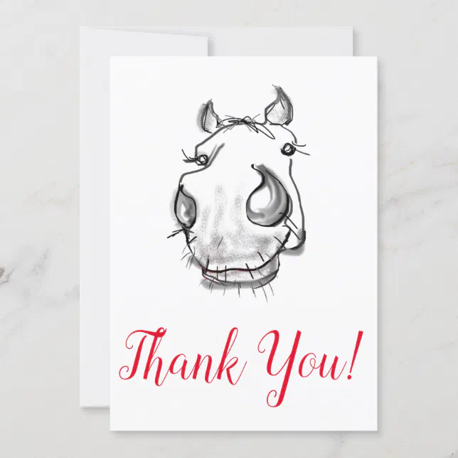 Cute horse lover's Thank You Card | Zazzle