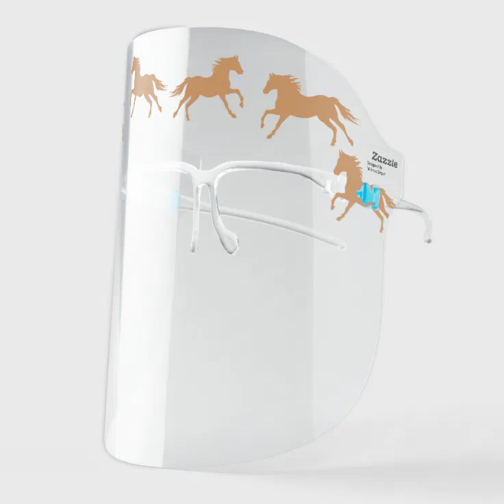 Cute Horse Silhouettes Equestrian Country Western Face Shield | Zazzle
