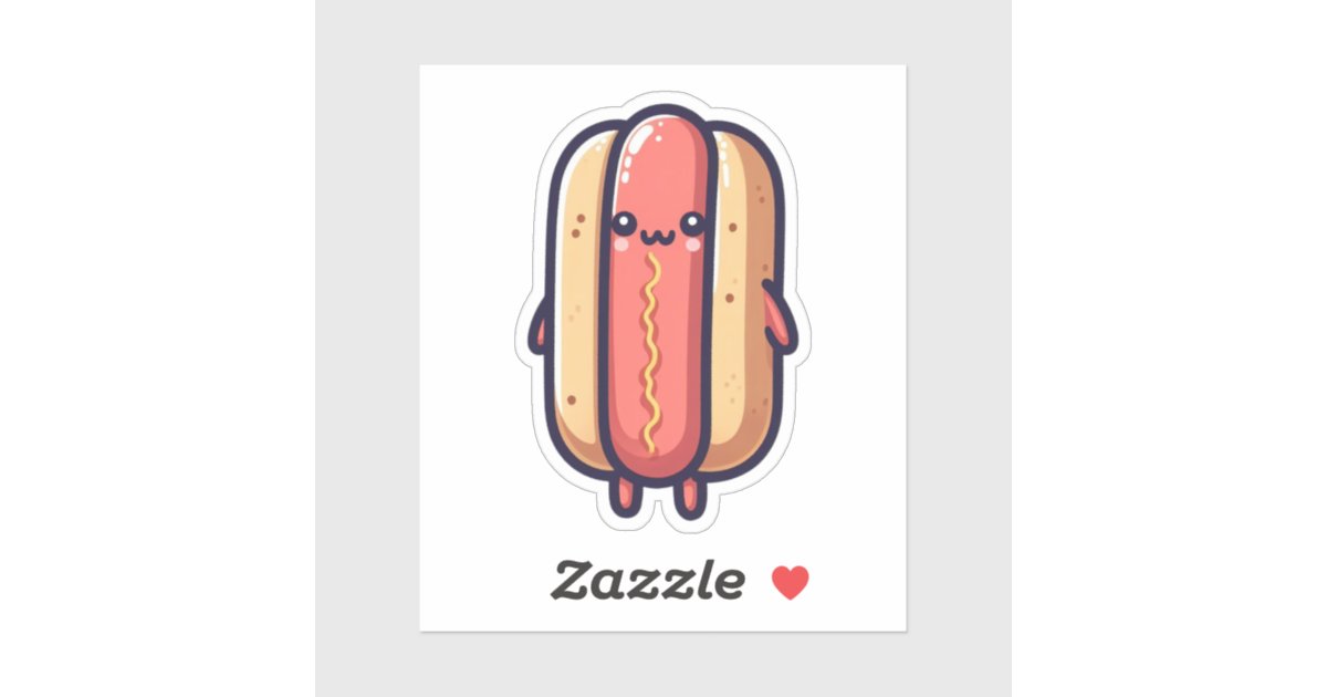 Cute Hot Dog Vinyl Stickers | Zazzle