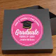 Cute Hot Pink Graduation Custom 2025 Graduate Classic Round Sticker ...
