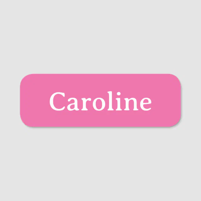 Cute Hot Pink Typography Modern Name Personalized Tag | Zazzle