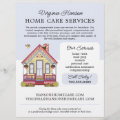 Cute House Caregiver Caretaker Services Flyer | Zazzle