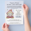 Cute House Caregiver Caretaker Services Flyer | Zazzle