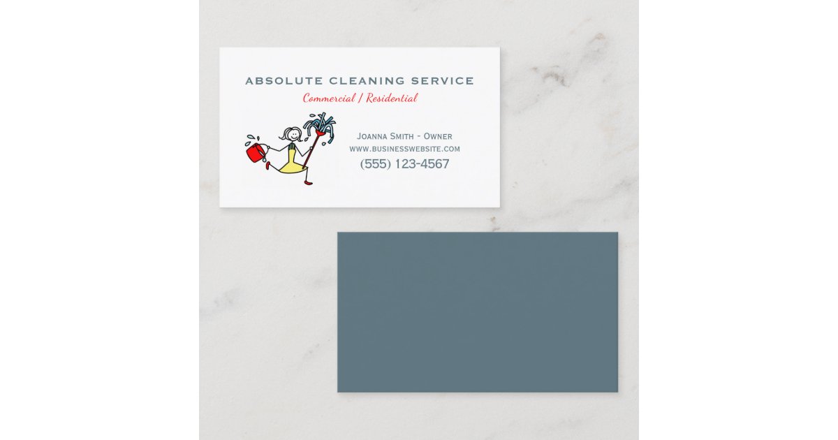 Cute House Cleaning Maid Service Professional Business Card | Zazzle