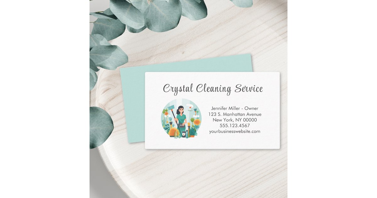 Cute House Cleaning Maid Service Supplies Business Card | Zazzle