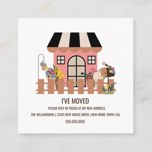 Cute House | New Home Moving Announcement | Zazzle
