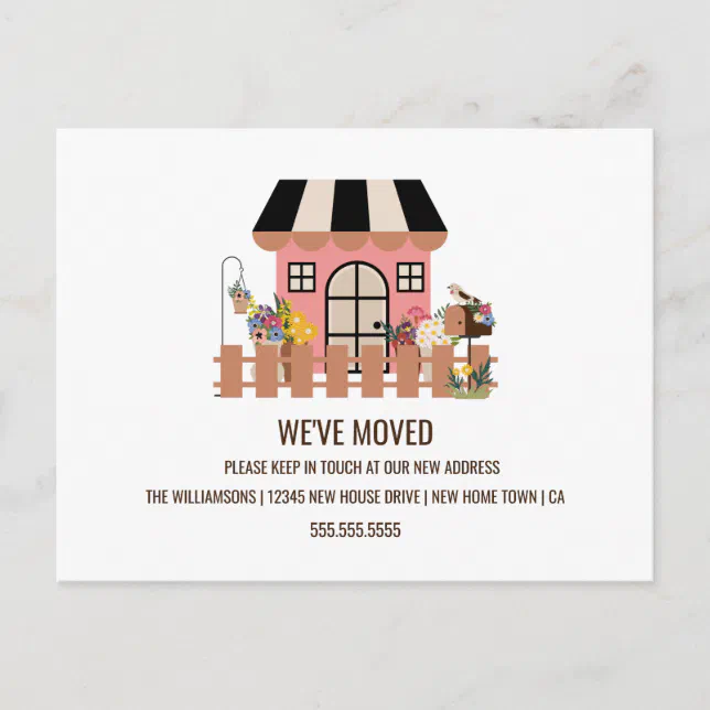 Cute House | New Home Moving Announcement Postcard | Zazzle
