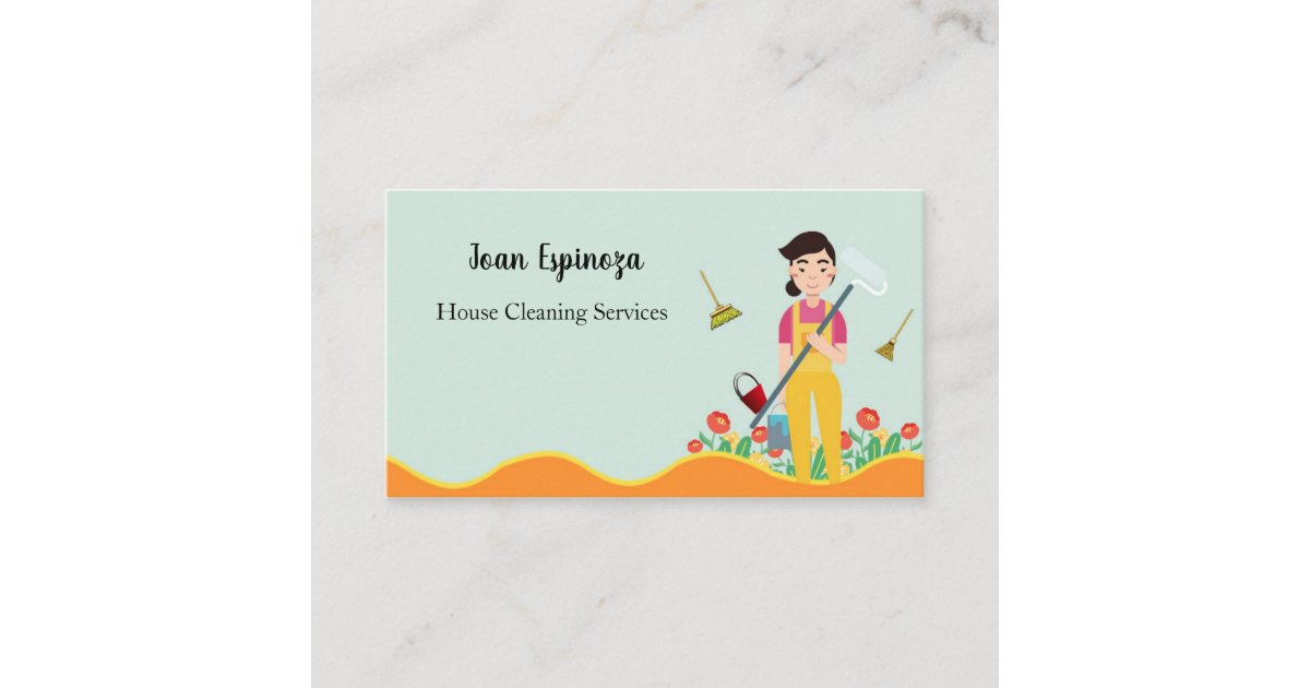 Cute Housekeeping Business Card | Zazzle