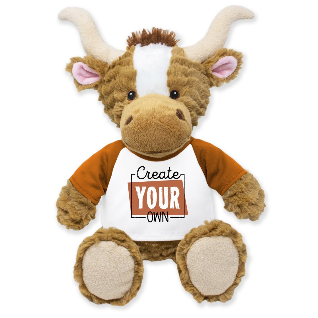 Cute & Hug-able Longhorn Cow Plush Stuffed Animal | Zazzle
